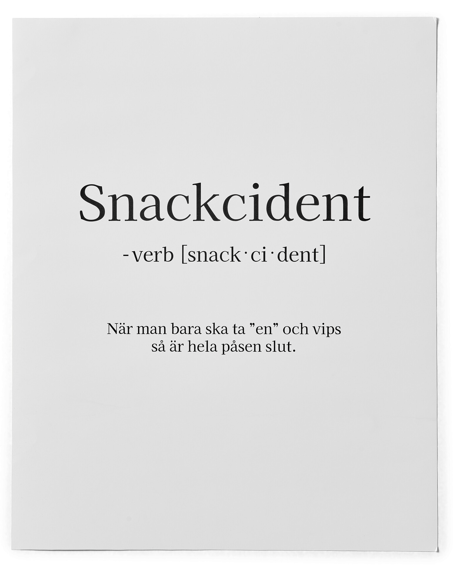 Snackcident Poster, 40x50 cm | Mio