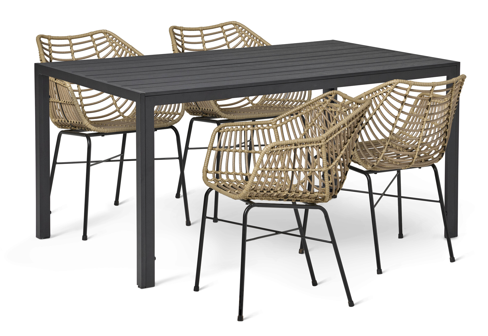 Village/Forza Utegrupp med bord och 4 karmstolar | Mio