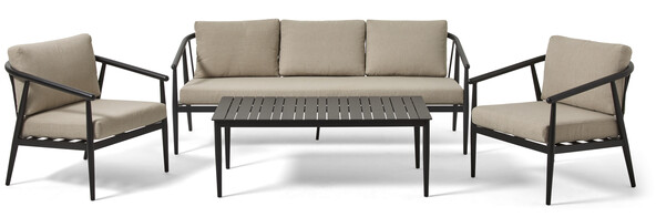 Somersby Utegrupp med soffa, 2 fåtöljer och bord | Mio