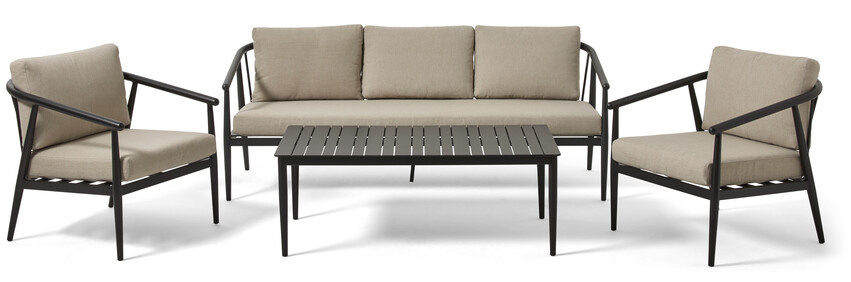 Somersby Utegrupp med soffa, 2 fåtöljer och bord | Mio